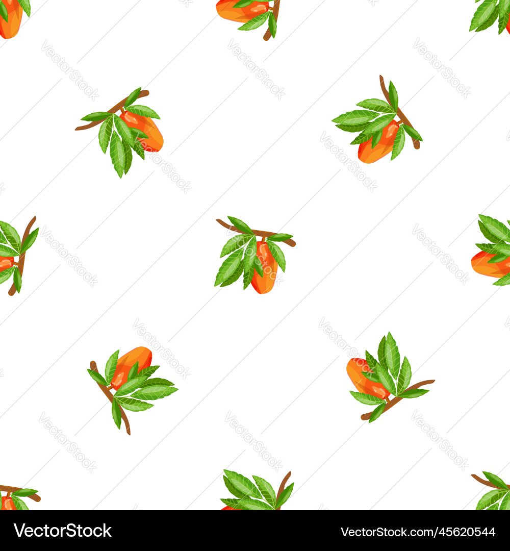 Mango branch pattern seamless Royalty Free Vector Image
