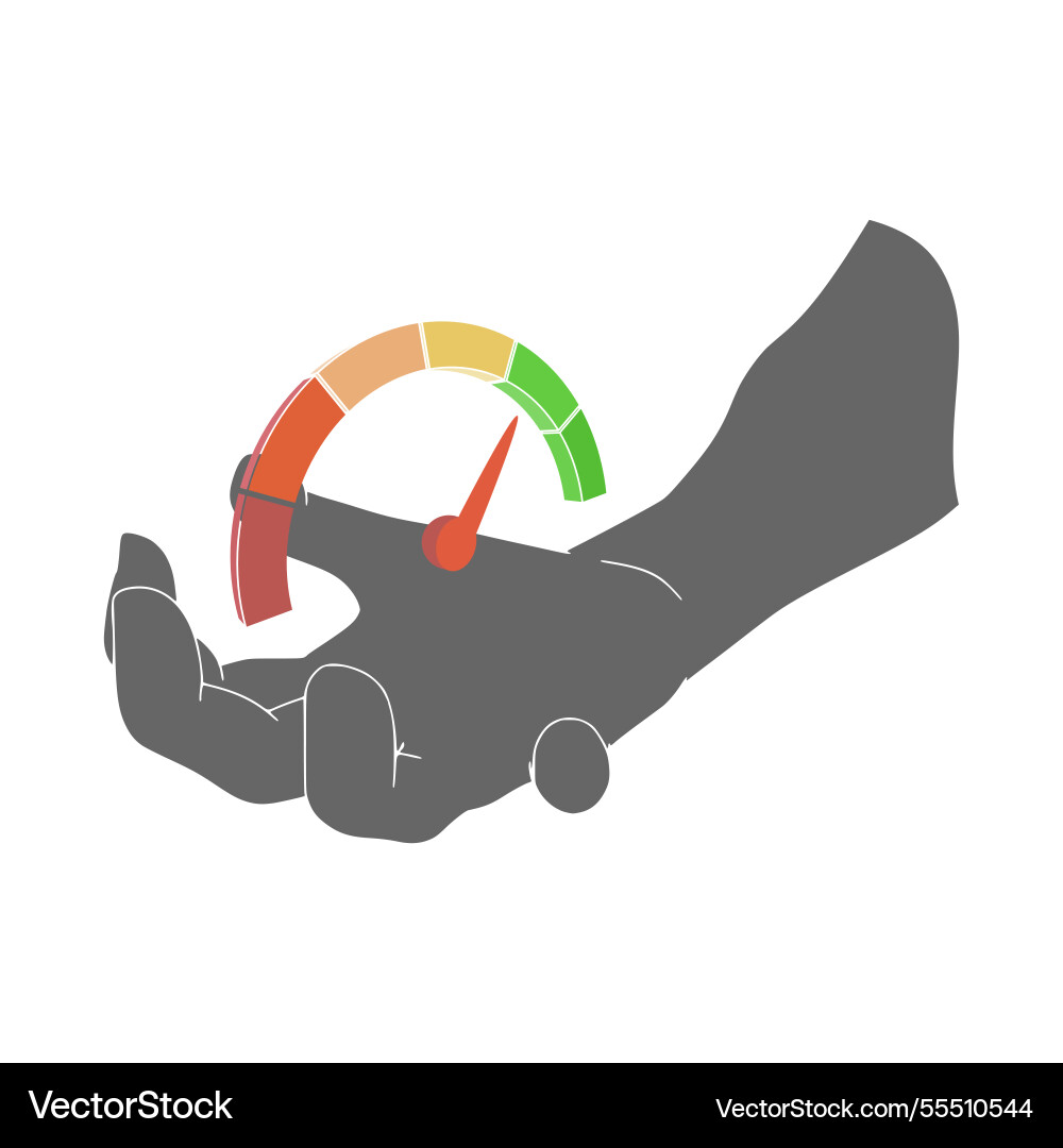 Meter scale with arrow hand holding measuring Vector Image