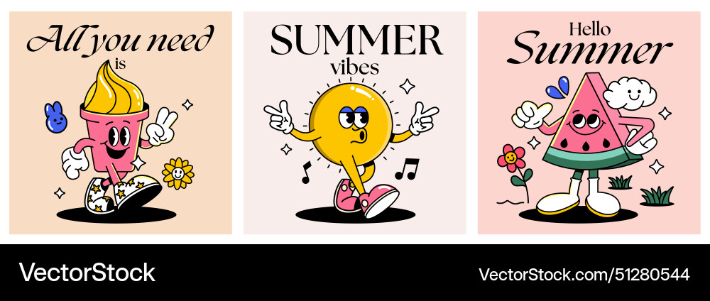 Pop art characters design - summer time Royalty Free Vector