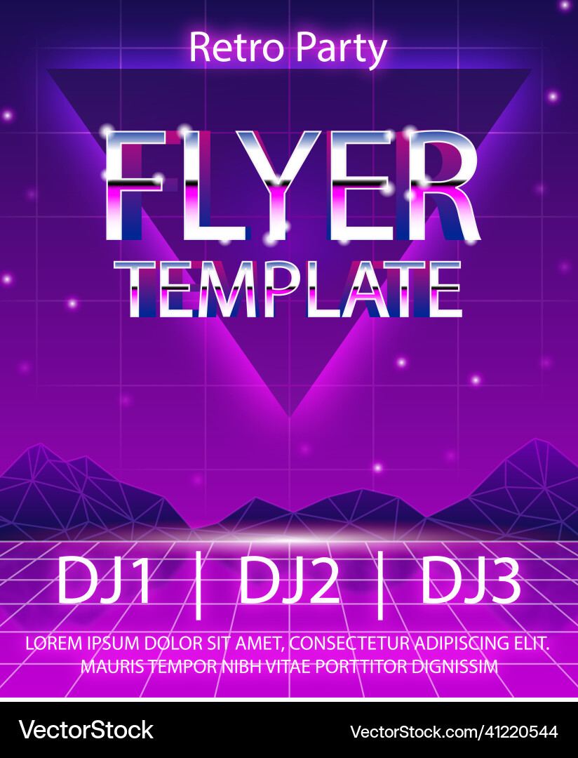 Retro Flyer Vorlage Lizenzfreies Vektorbild - VectorStock