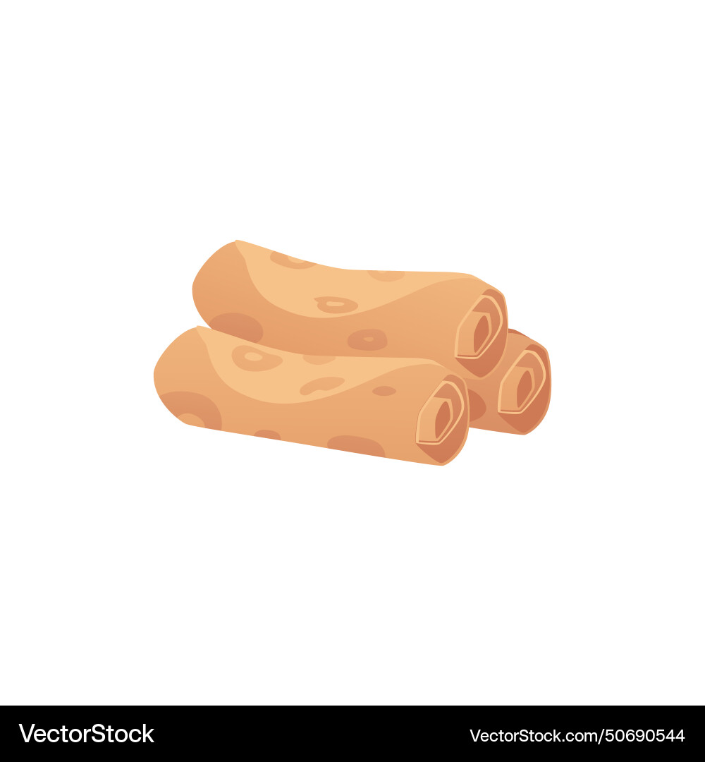 Rolled pancakes flat cartoon style Royalty Free Vector Image