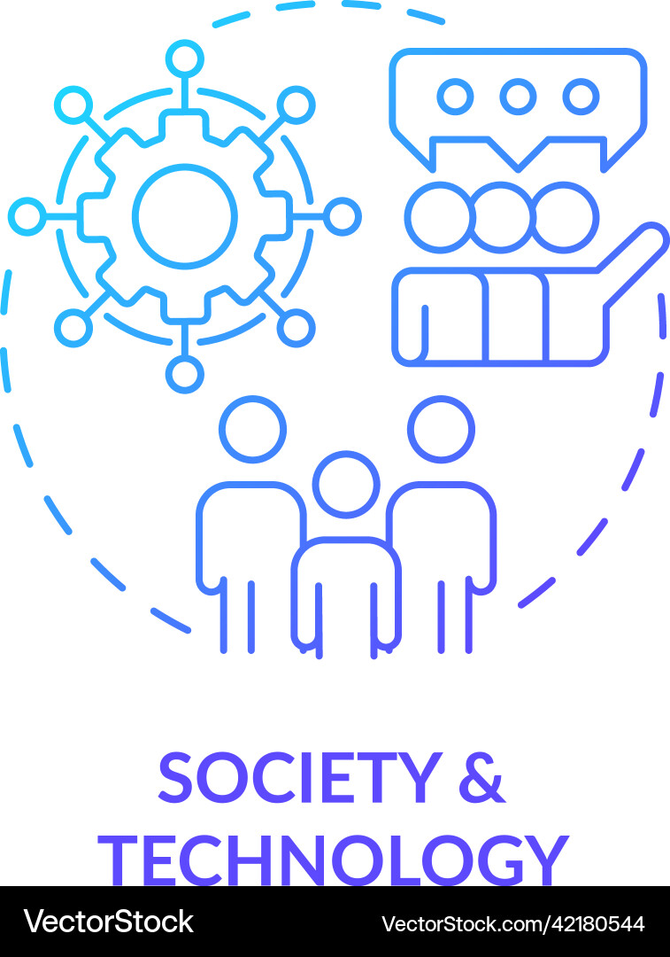 Society and technology blue gradient concept icon Vector Image