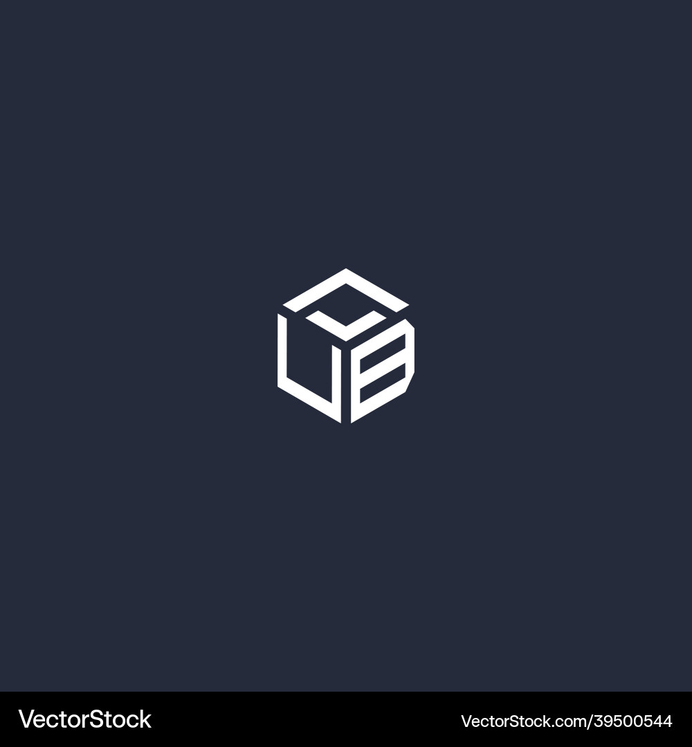 Ub initial hexagon logo design Royalty Free Vector Image
