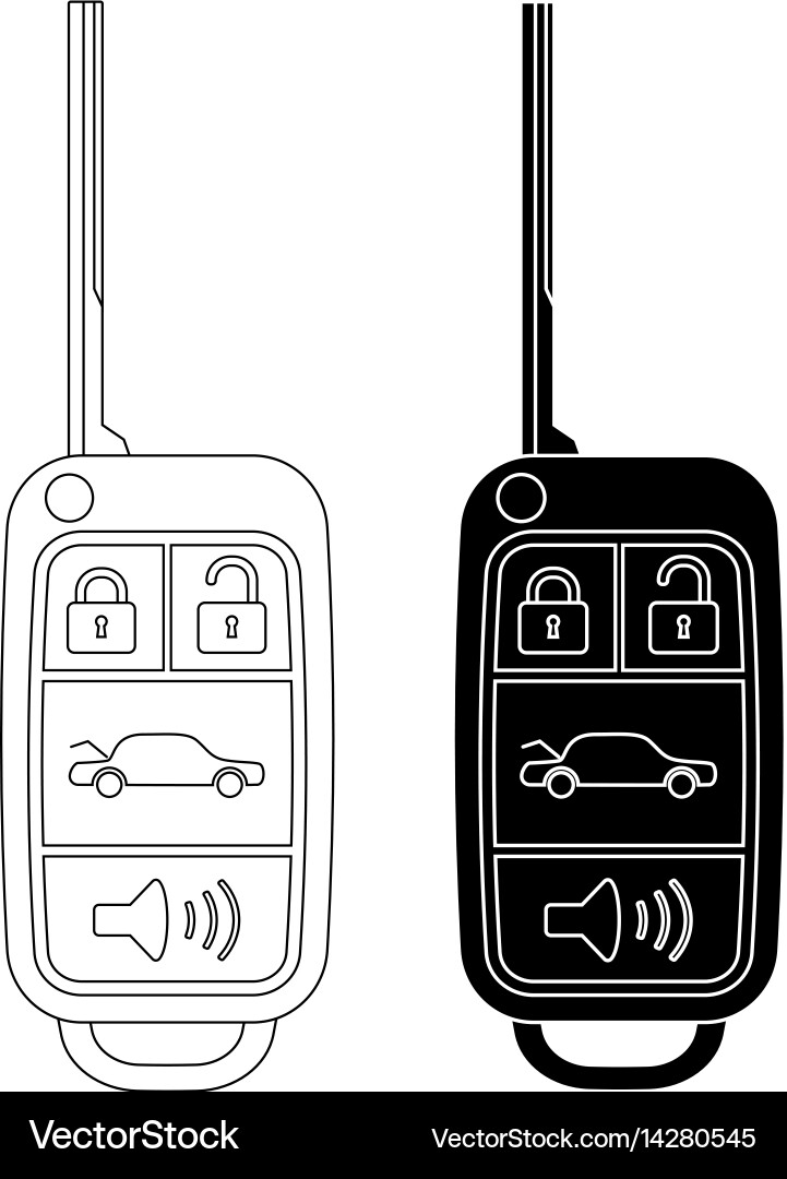 Car key outline Royalty Free Vector Image - VectorStock