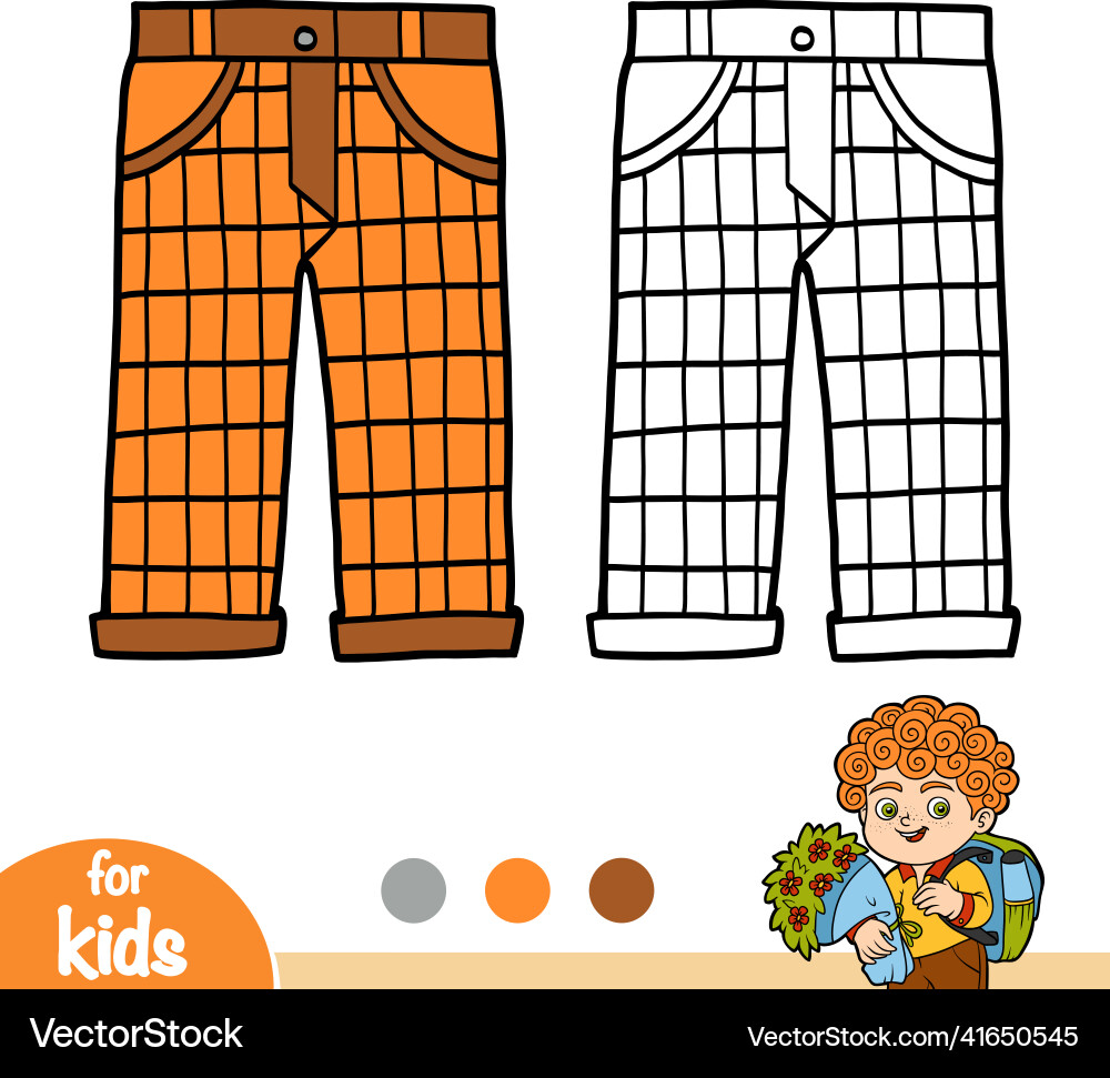 Coloring book trousers Royalty Free Vector Image