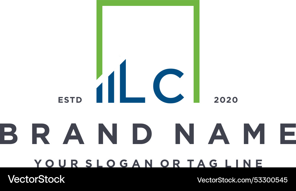 Creative letter lc square logo finance design Vector Image