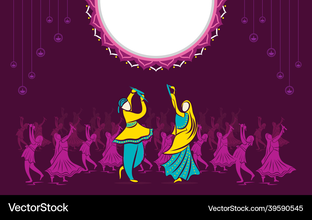 Creative poster design for shubh navratri Vector Image