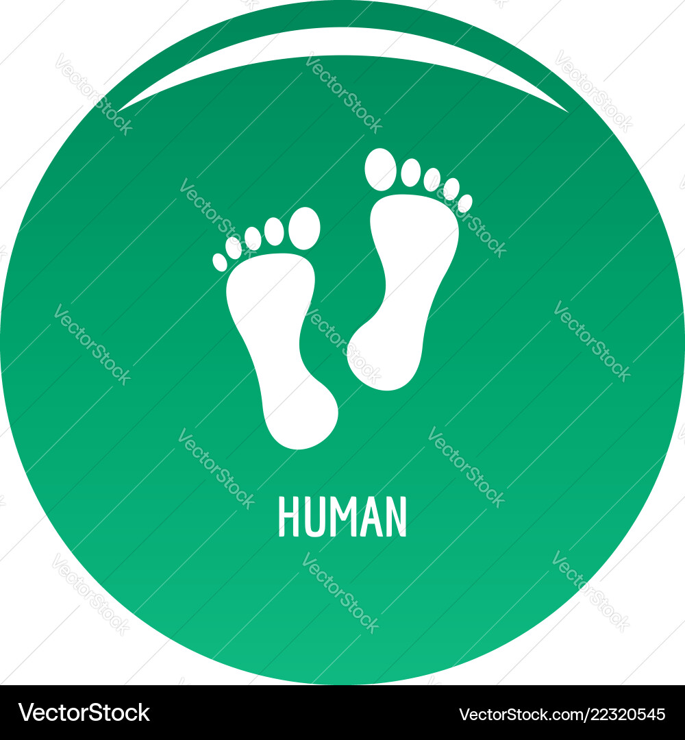 Human step icon green Royalty Free Vector Image