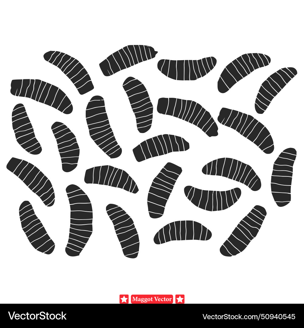 Larval landscapes intricate maggot Royalty Free Vector Image