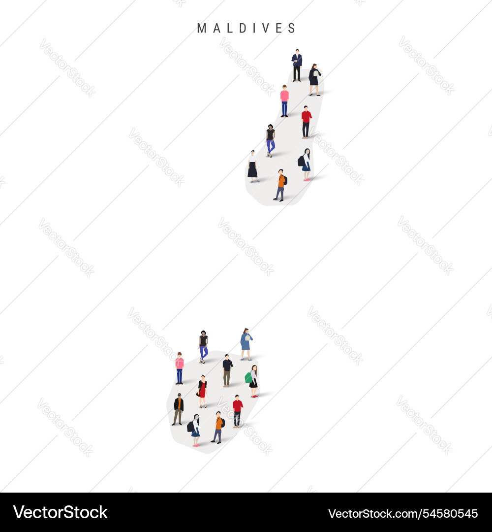 Maldives population map large group of people Vector Image
