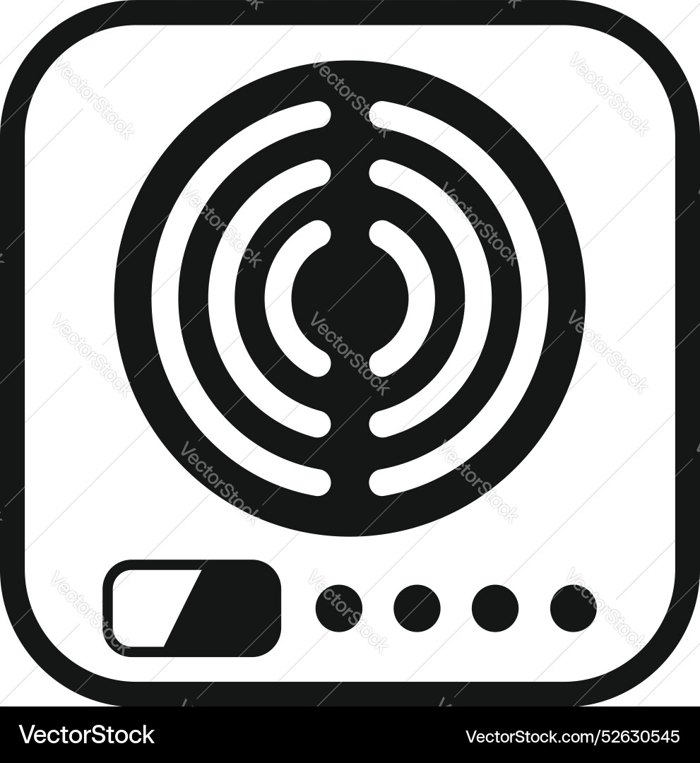 Modern electric stove top view icon showing Vector Image