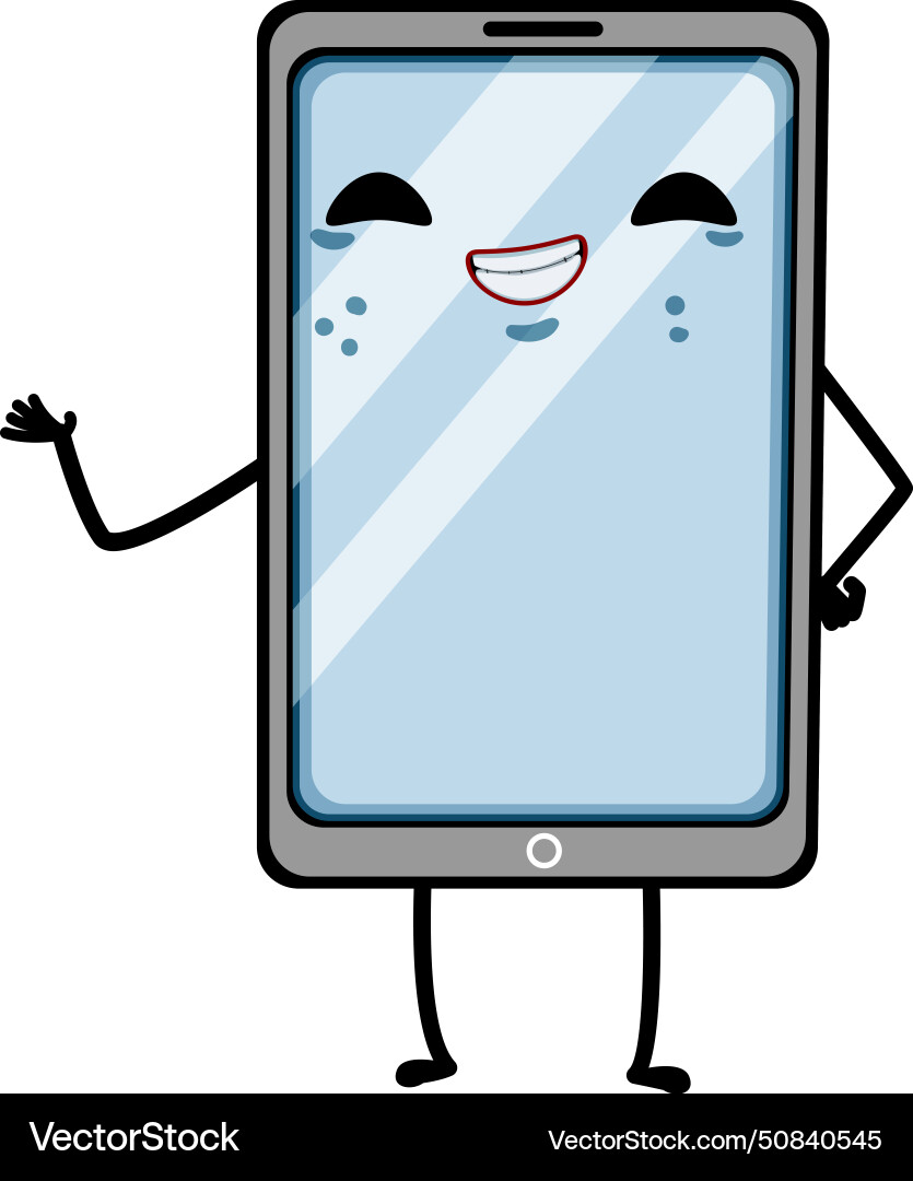 Person phone character cartoon Royalty Free Vector Image