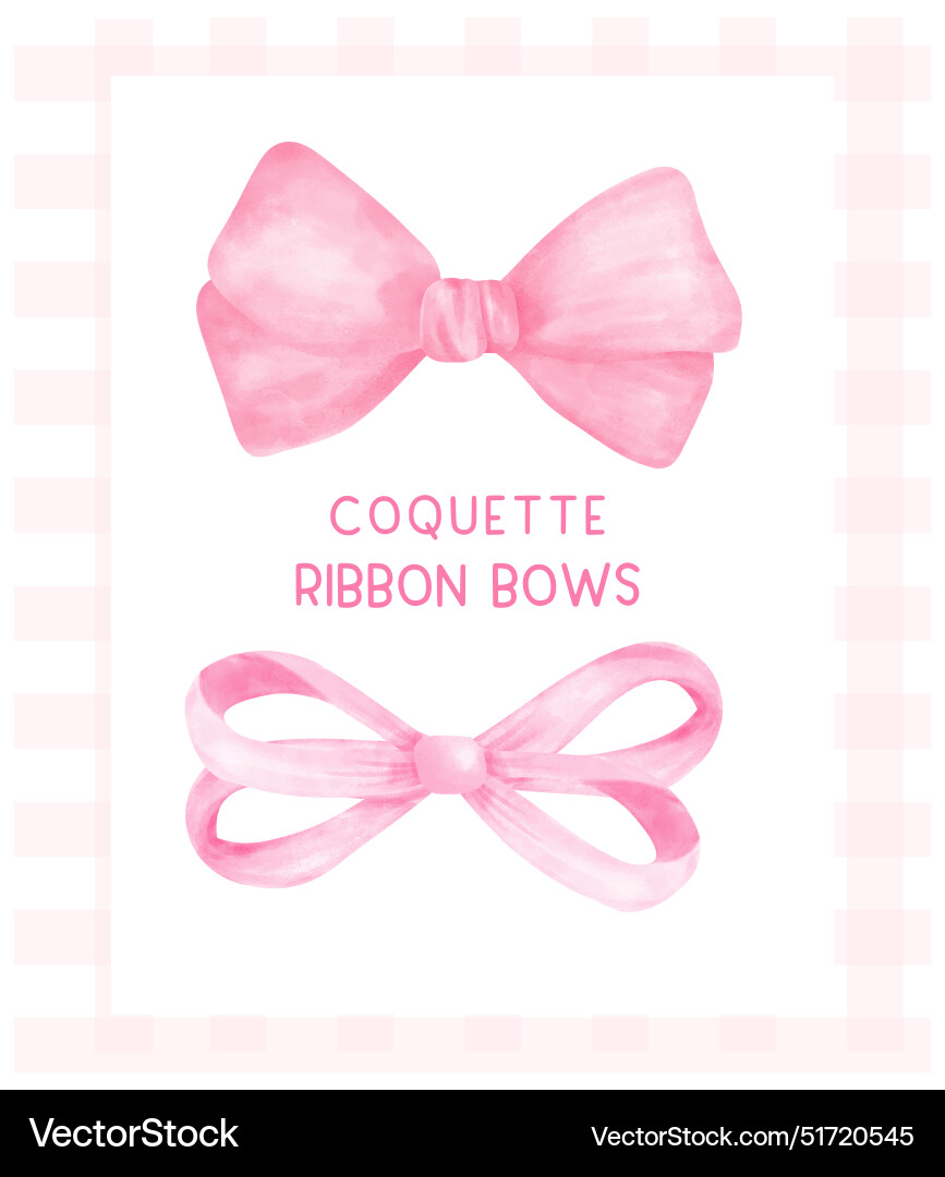 Pink Bows - Preppy & Romantic Royalty Free Vector Image