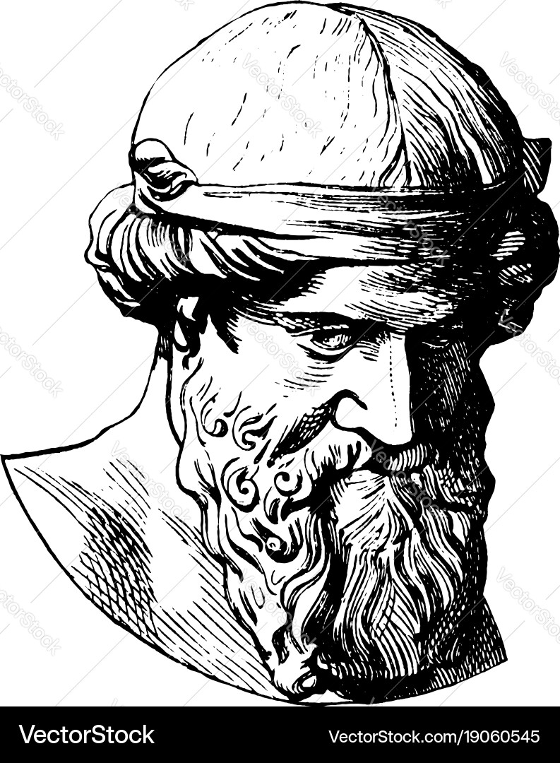 Plato's Academy Line Drawing Royalty Free Vector Image