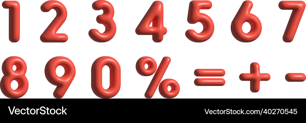 Red numbers with percent plus minus equality Vector Image