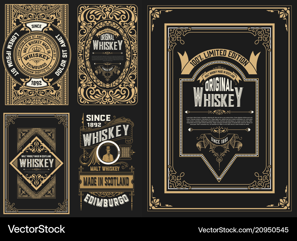 Set of 5 labels western style Royalty Free Vector Image