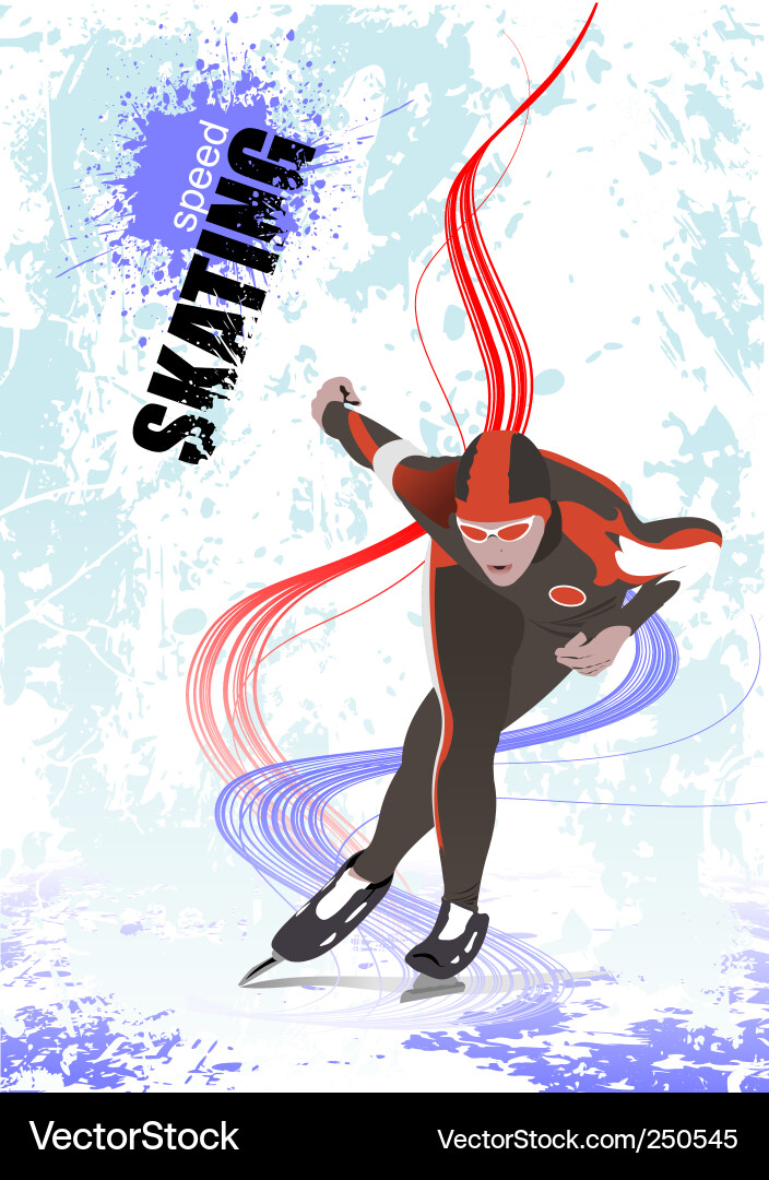 Speed skating poster Royalty Free Vector Image