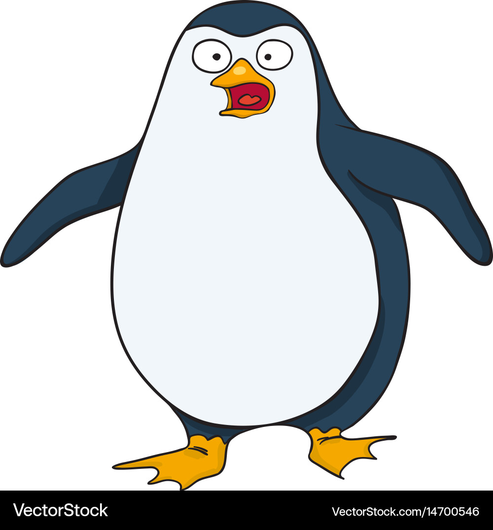 Cartoon image of surprised penguin Royalty Free Vector Image