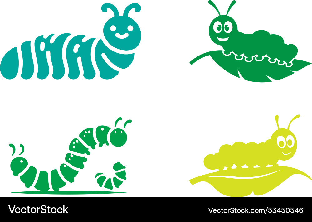 Caterpillar Linie Kunst Lizenzfreies Vektorbild