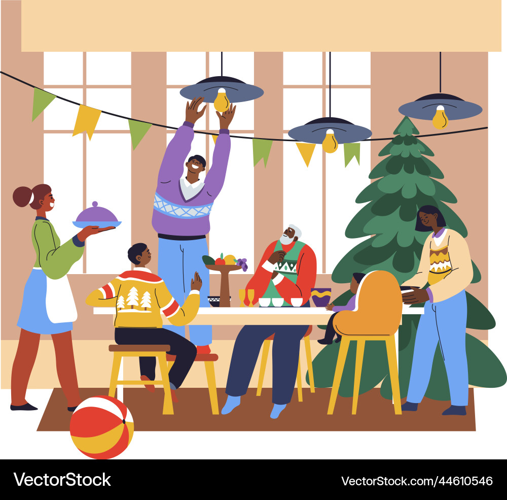 Christmas holiday preparation and celebration Vector Image