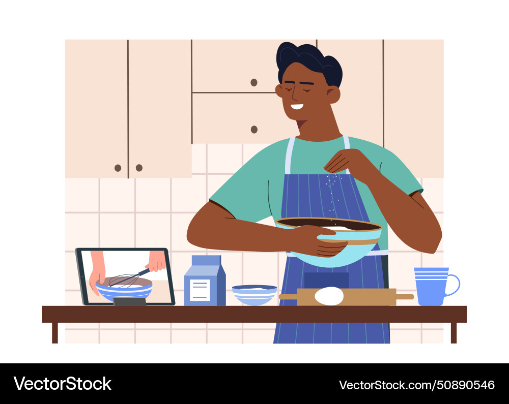 Cooking tutorial concept Royalty Free Vector Image