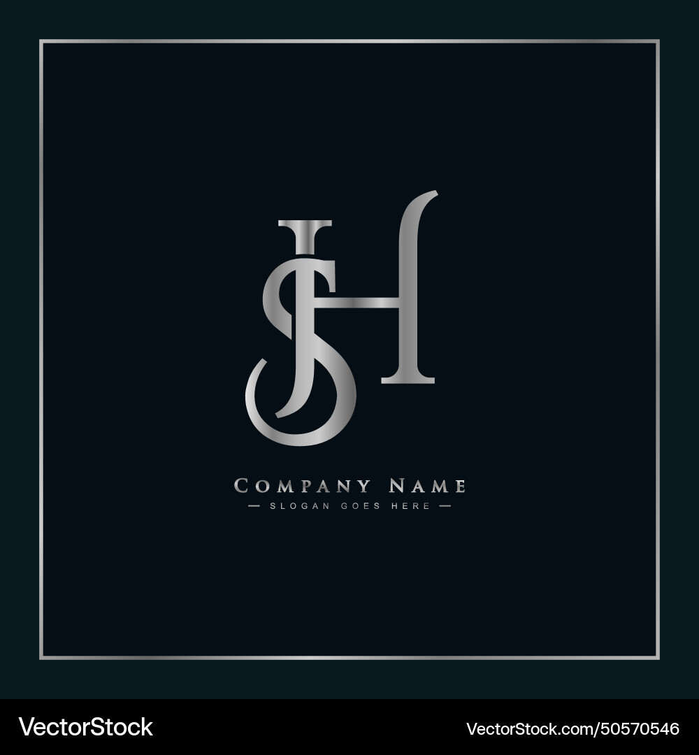 Creative monogram for initial letter sh logo Vector Image
