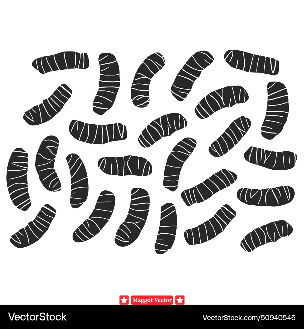 Eerie ecosystem maggot swarm silhouette collection
