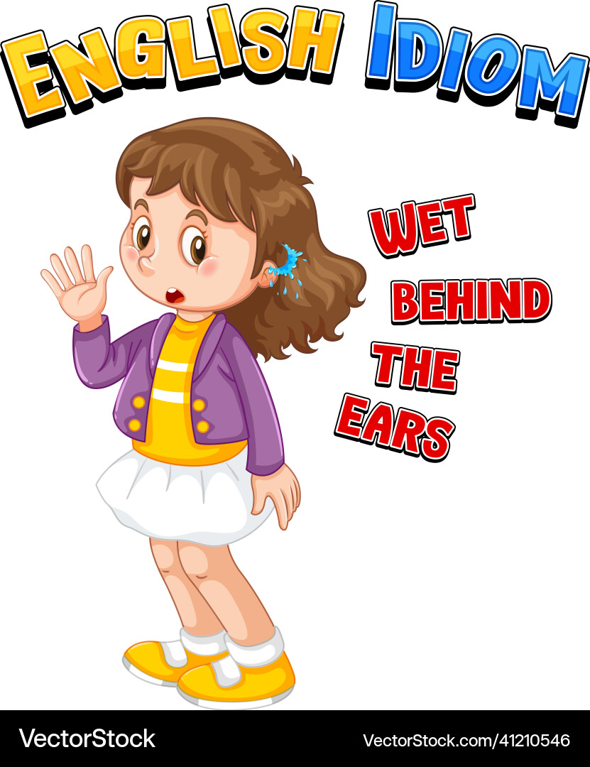 English idiom with picture description for wet Vector Image