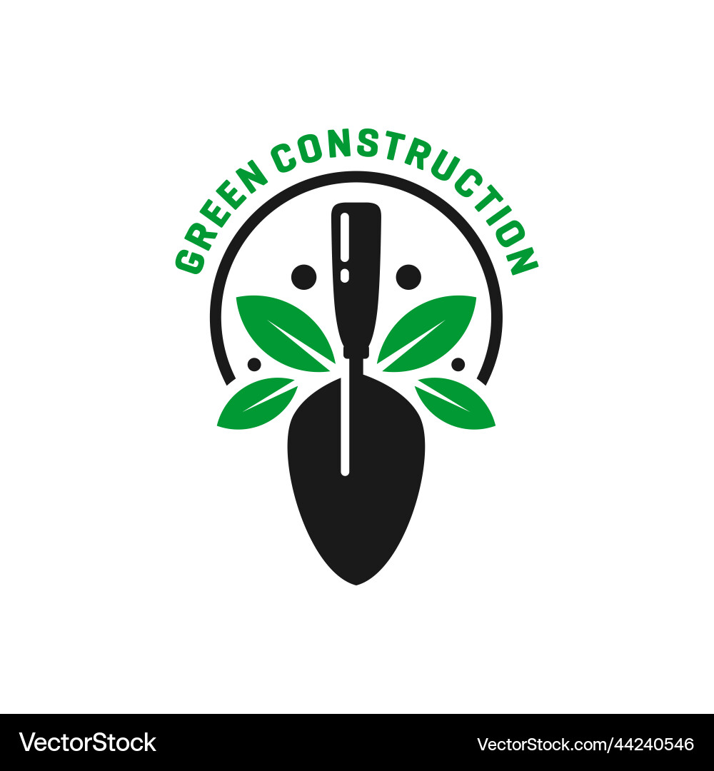 Green construction building logo Royalty Free Vector Image