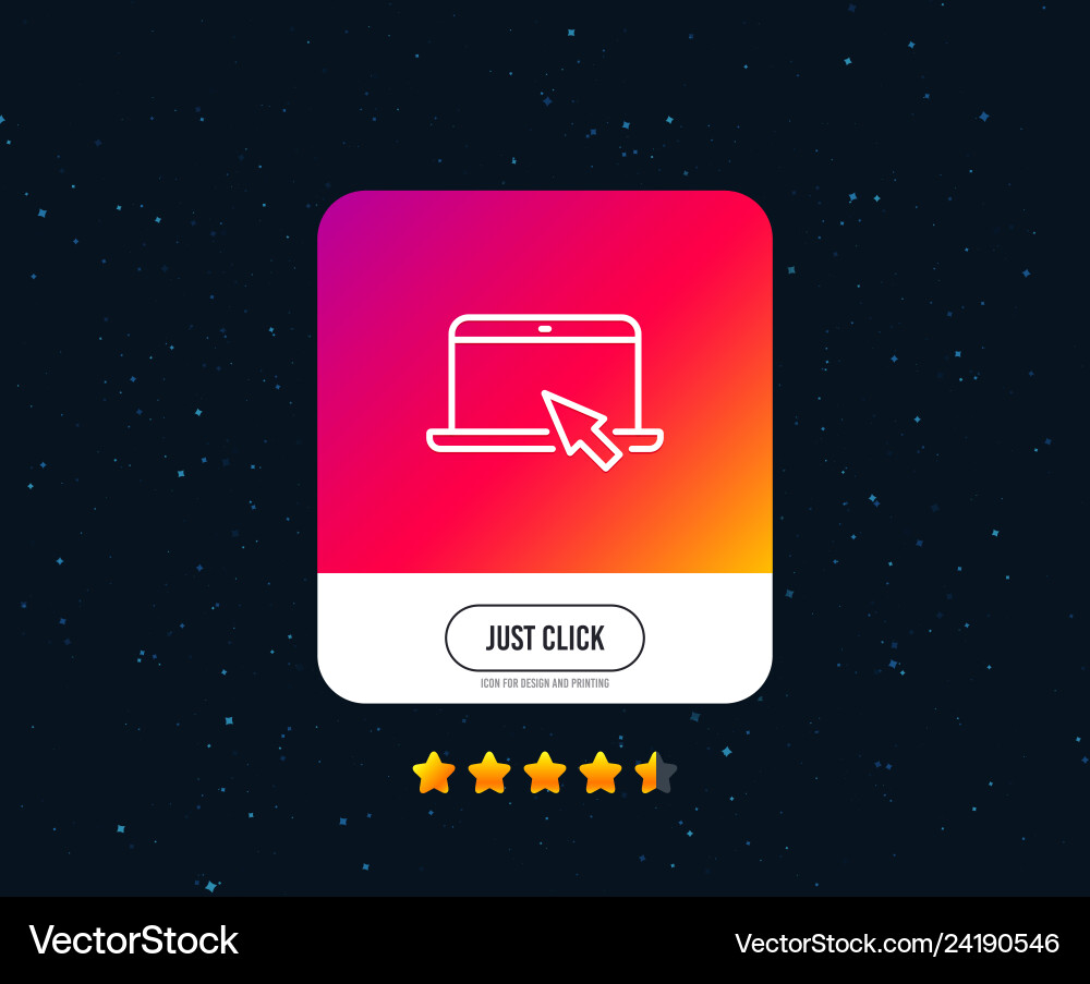 Laptop computer icon notebook with mouse cursor Vector Image