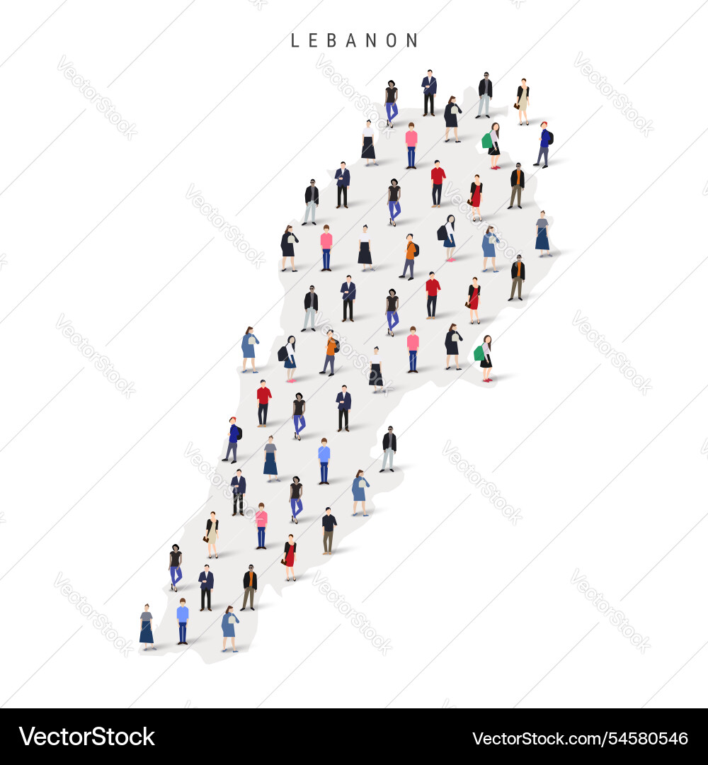 Lebanon population map large group of people Vector Image
