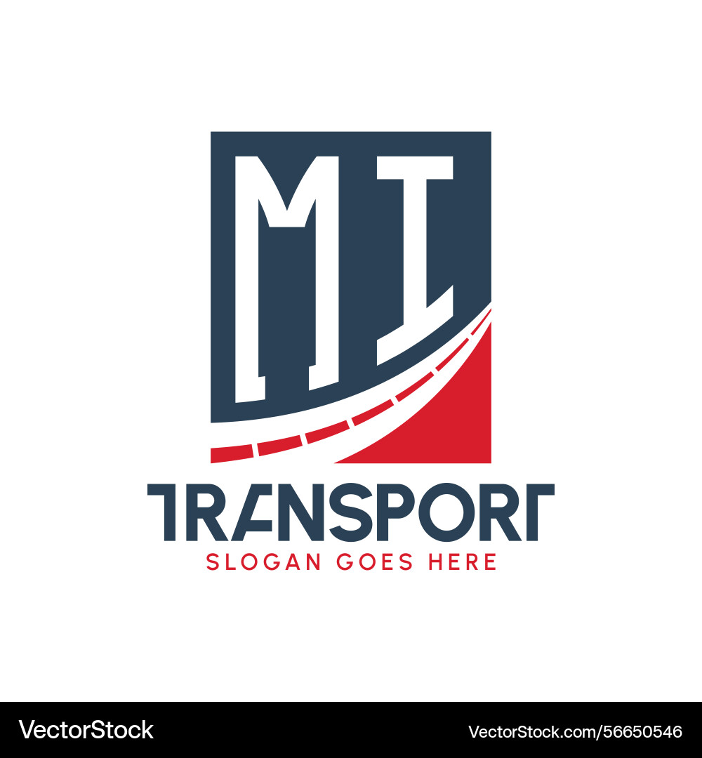 Letter mi transport logo design modern road Vector Image