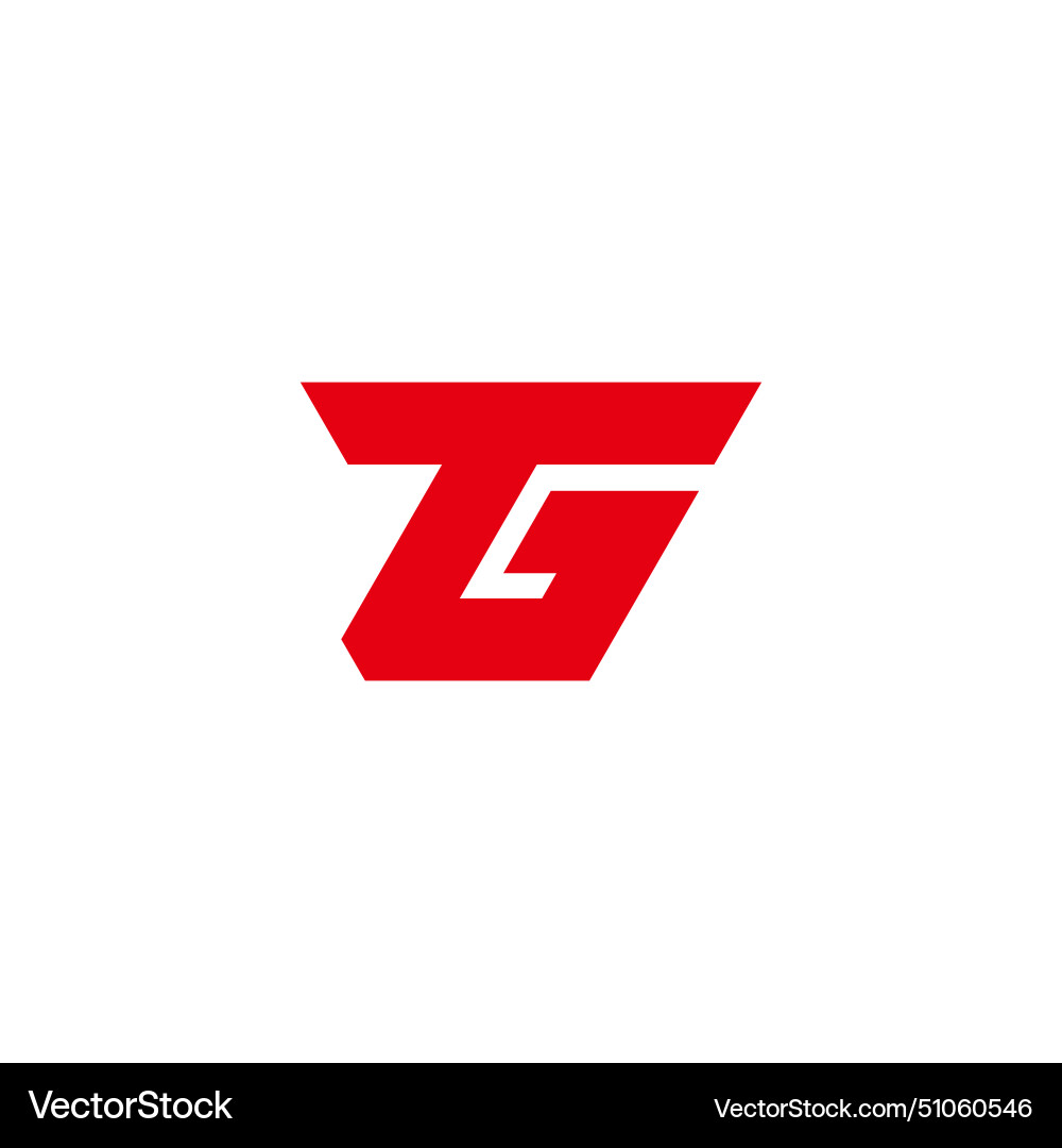 Letter tg dynamic design simple logo Royalty Free Vector