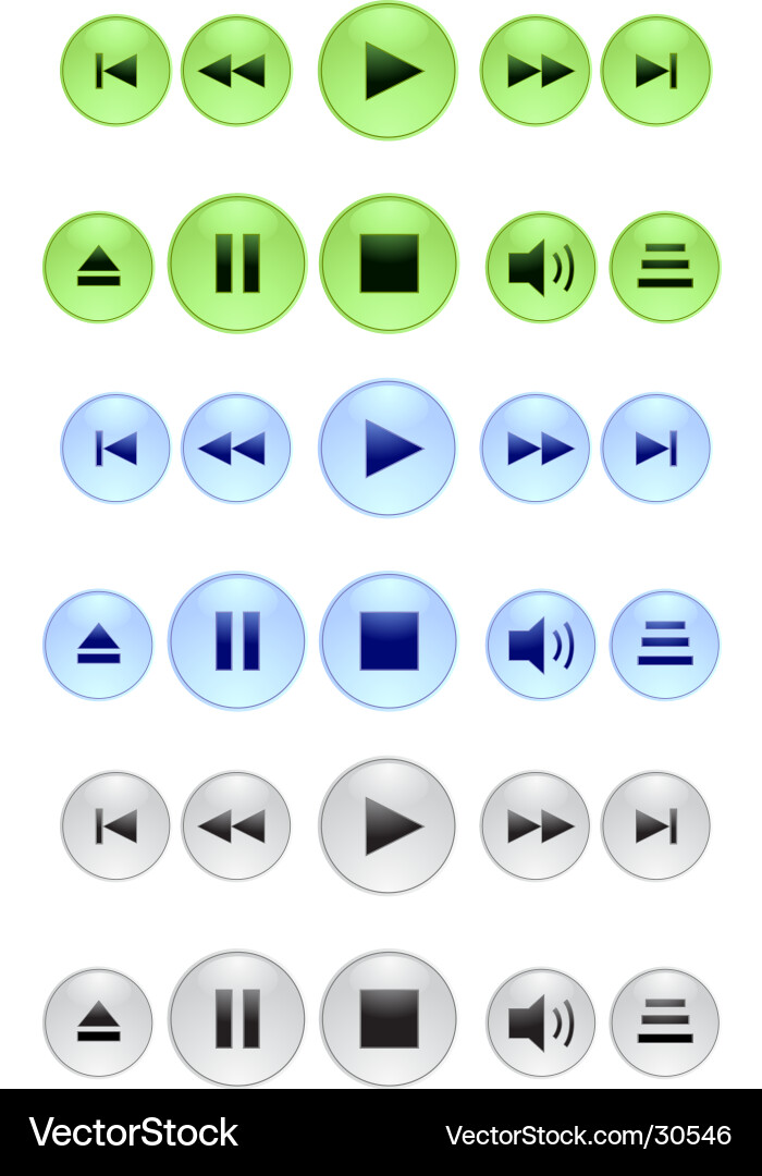 Media player buttons Royalty Free Vector Image