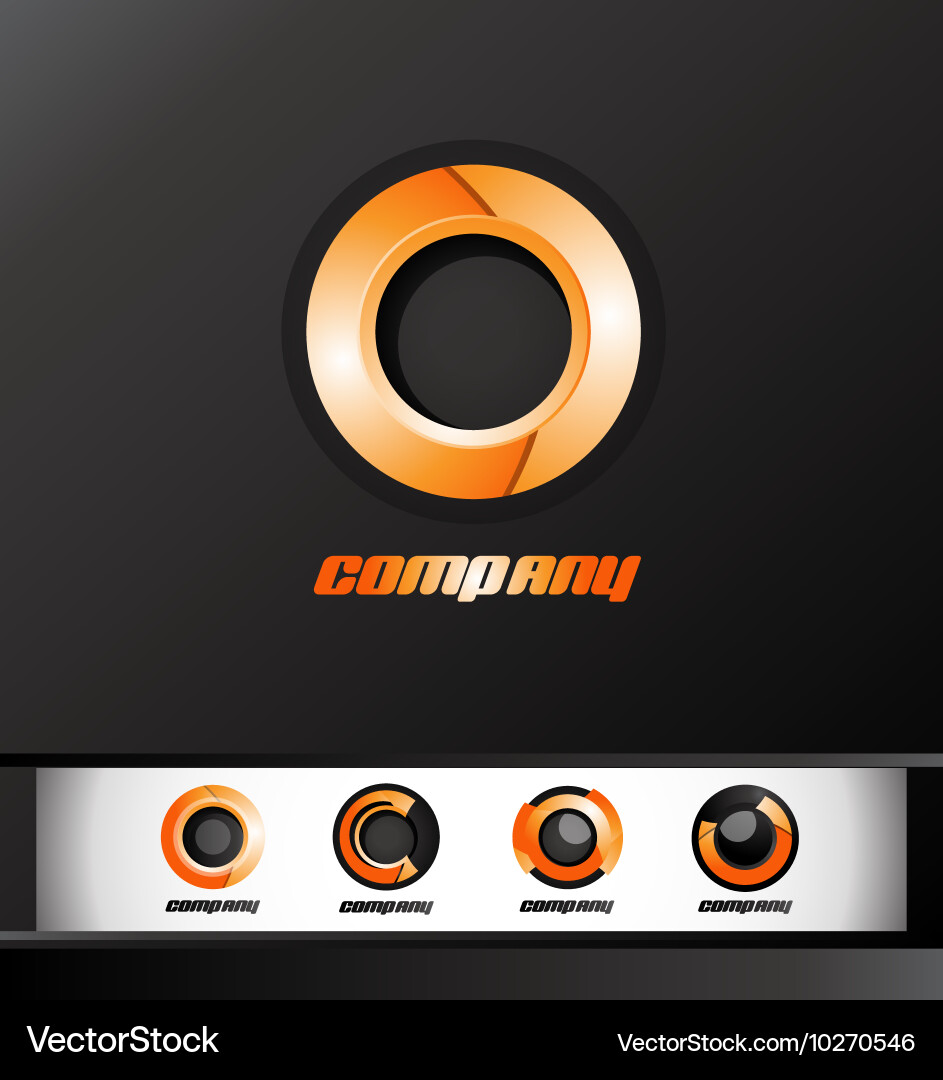 Orange circle corporate business 3d logo icon Vector Image