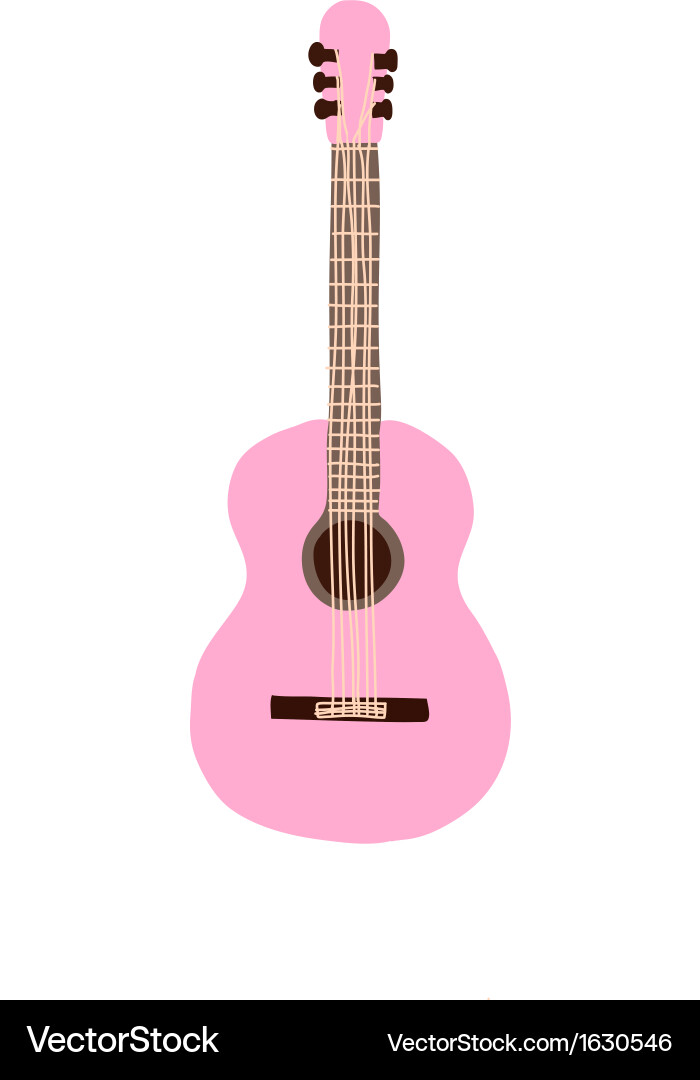 Pastel pink guitar Royalty Free Vector Image - VectorStock