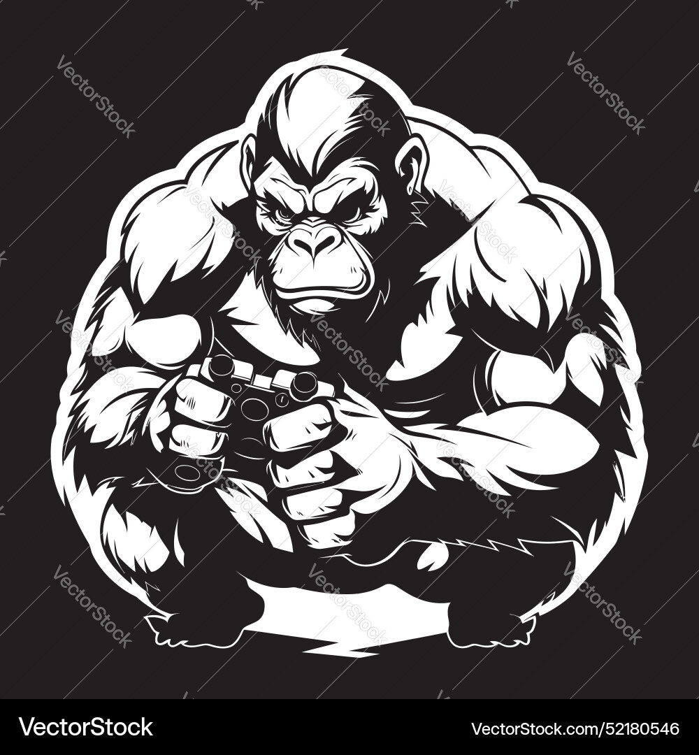 Primate powerplay muscular chimpanzee logo Vector Image