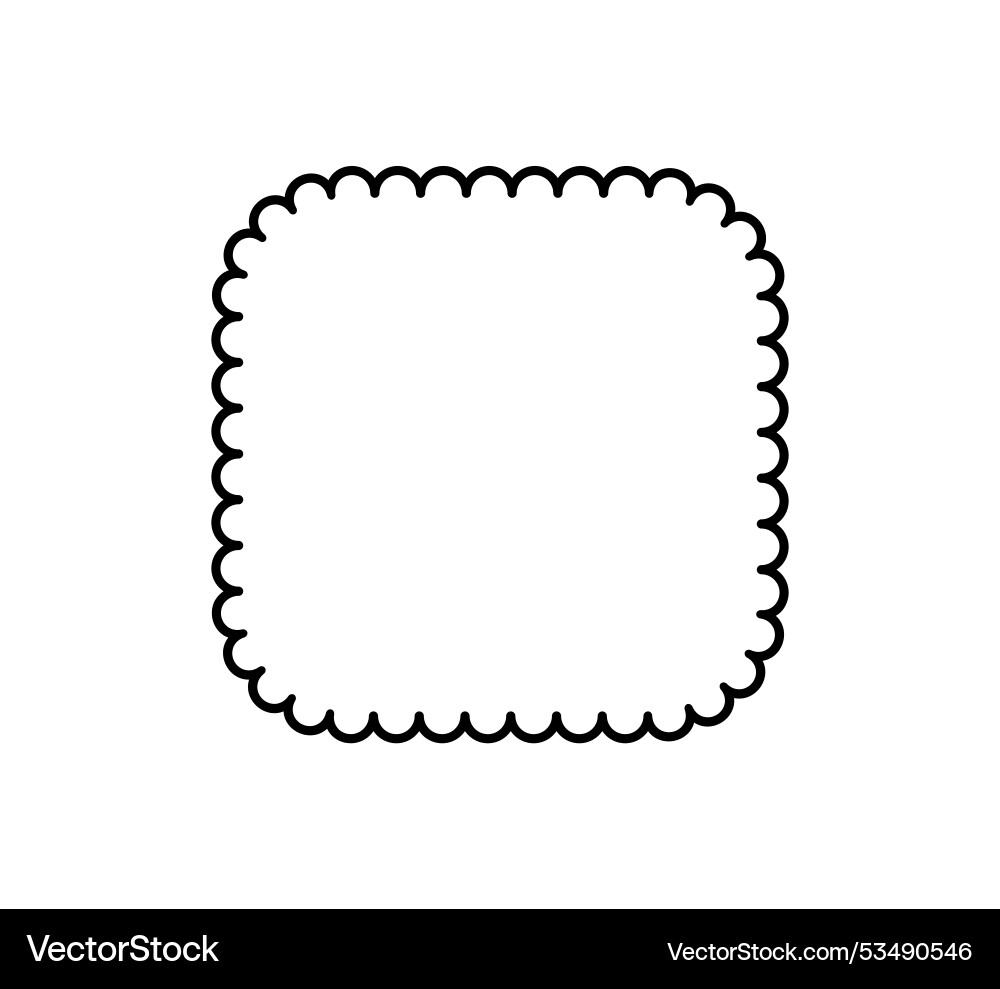 Rectangle scalloped frame scalloped edge square Vector Image