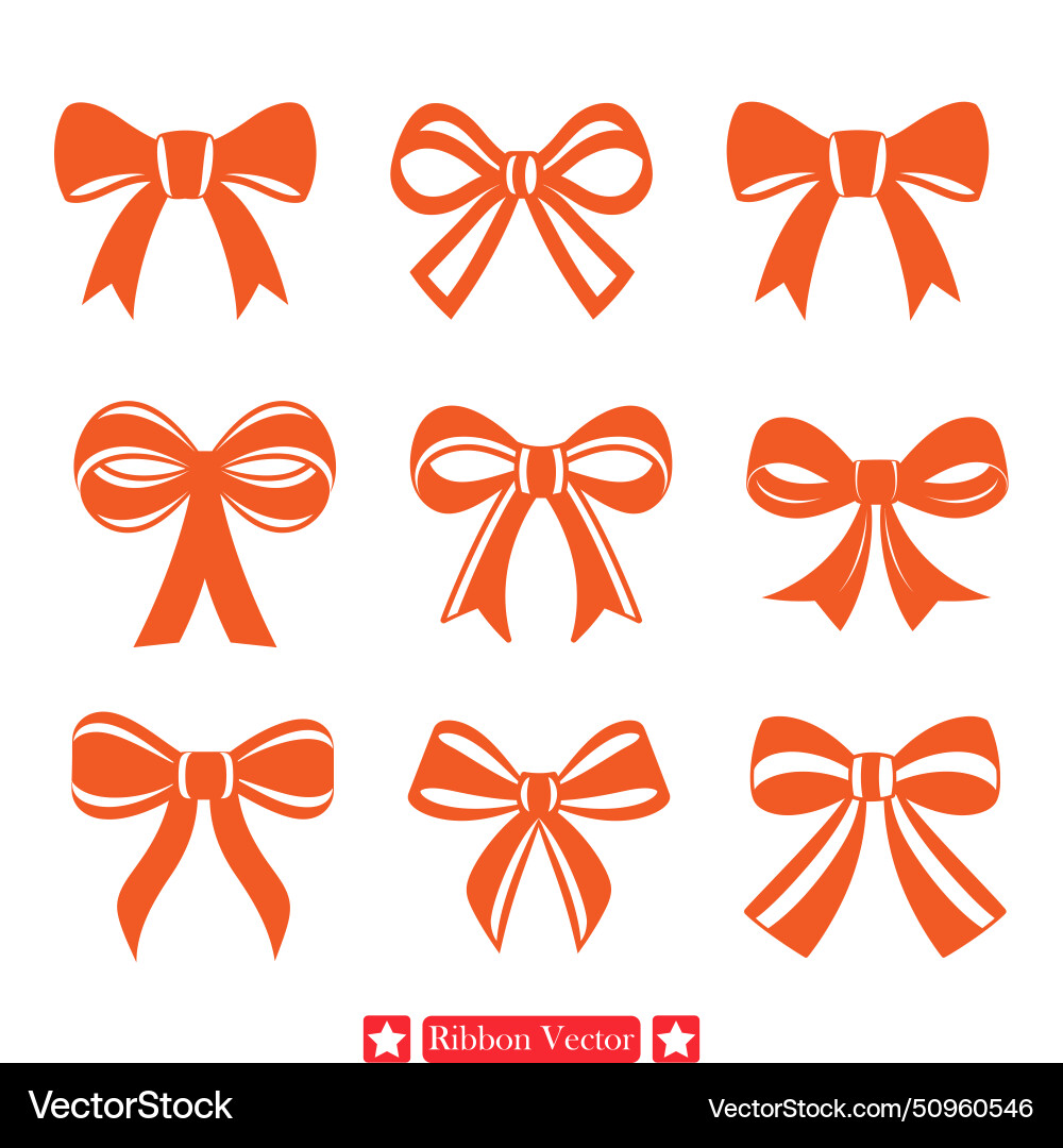 Ribbon symmetry balanced silhouettes Royalty Free Vector