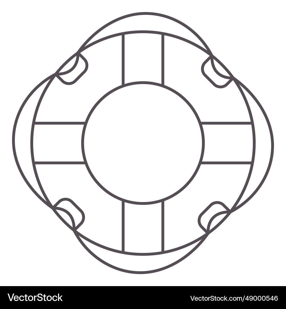 Simple lifesaver with rope stroke Royalty Free Vector Image