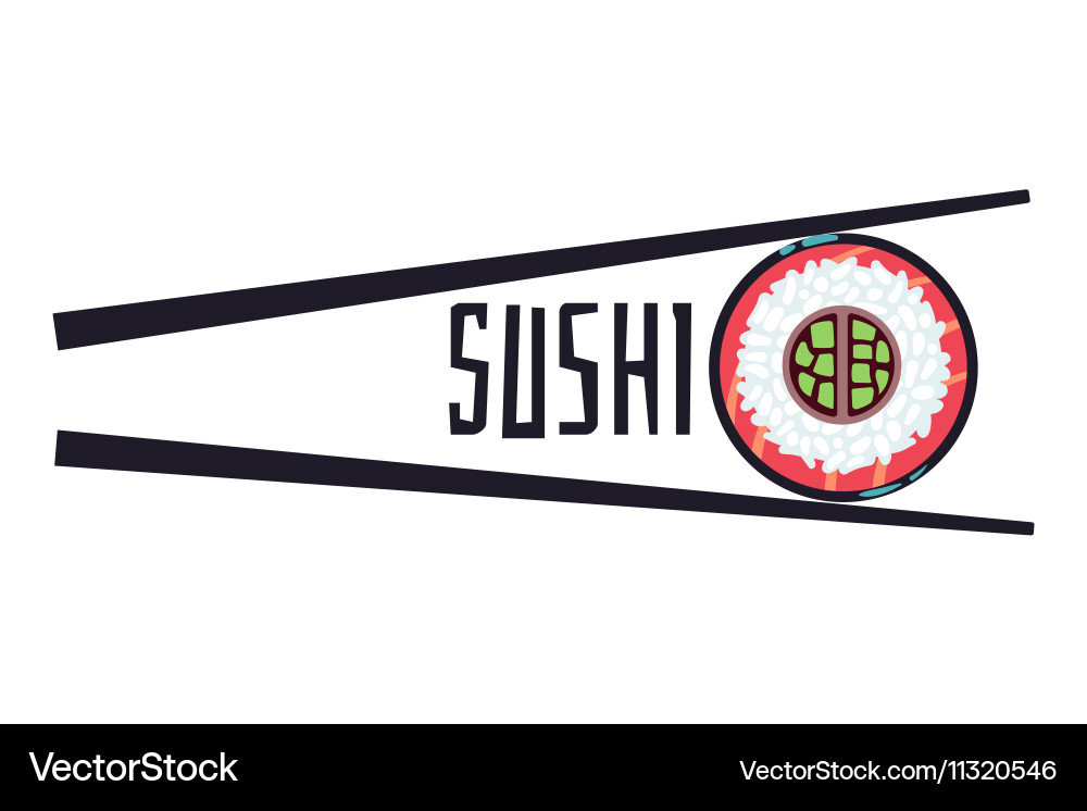 Sushi bar food logo template Royalty Free Vector Image