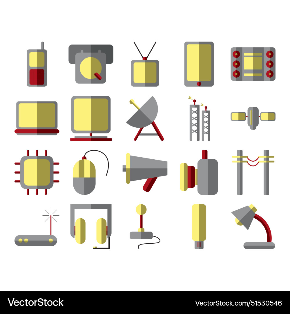 Technology icon set Royalty Free Vector Image - VectorStock