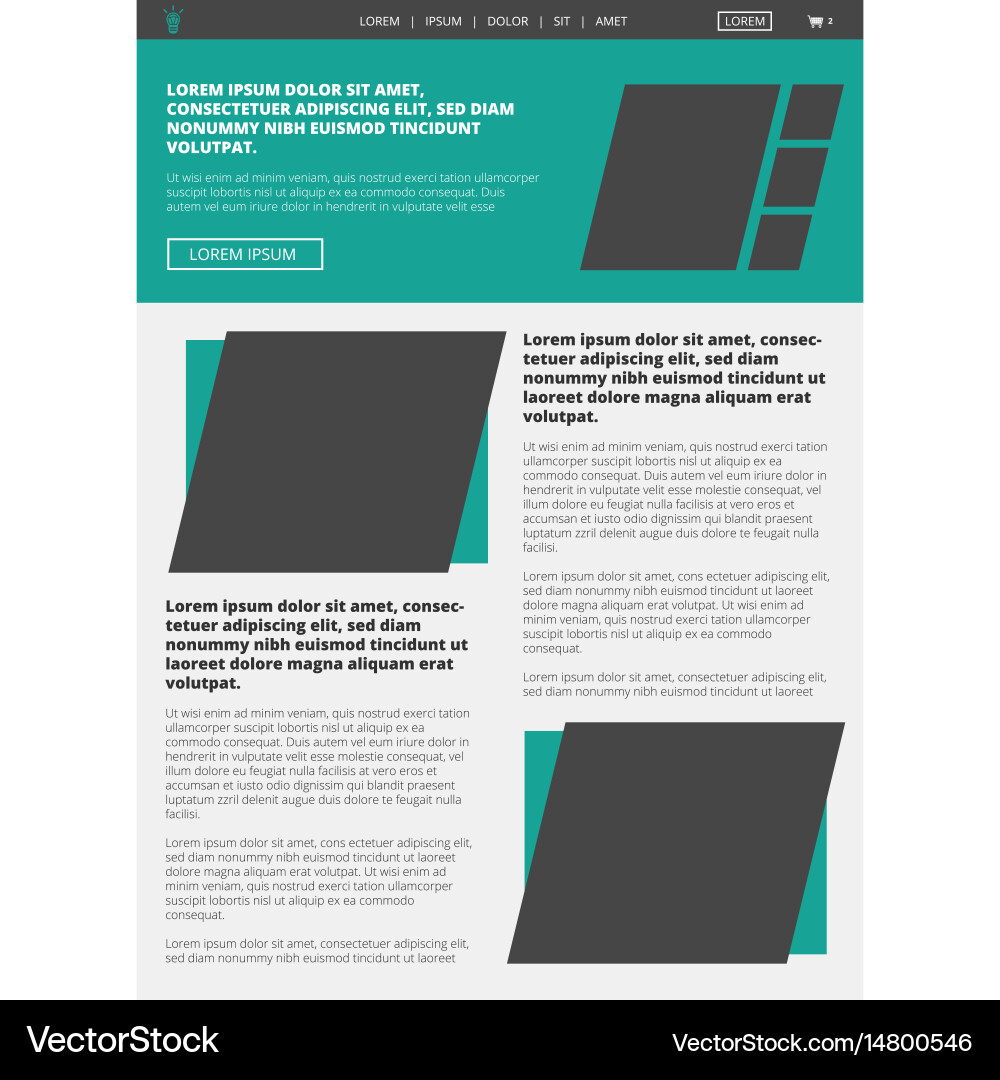 Website layout template Royalty Free Vector Image