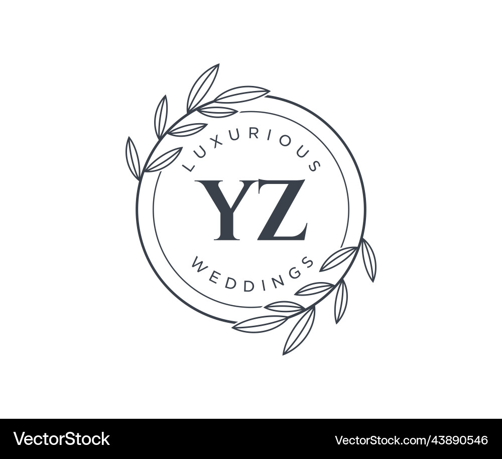 Yz initials letter wedding monogram logos Vector Image