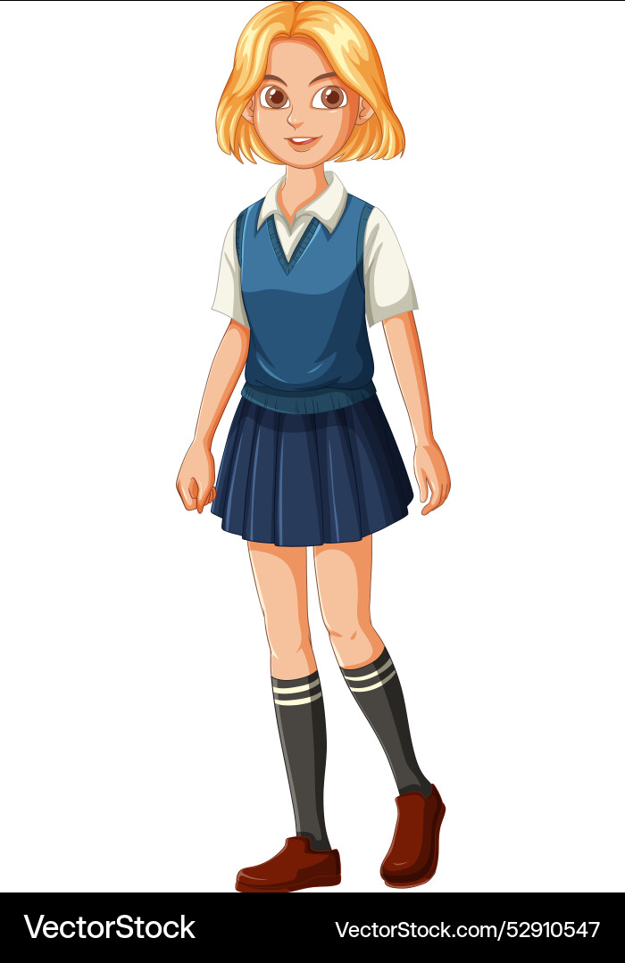 A cheerful student in school attire Royalty Free Vector