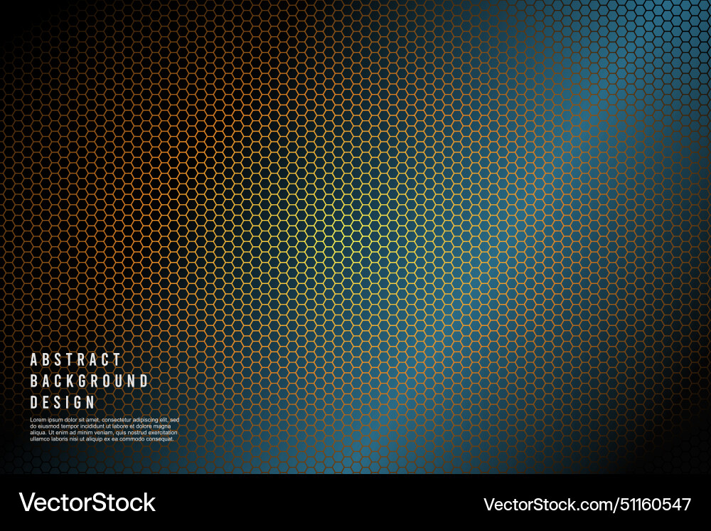 Abstract dark hexagon pattern on yellow and Vector Image