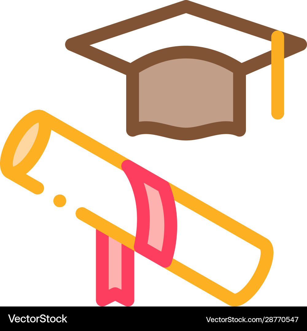 Academy graduate attributes icon outline Vector Image
