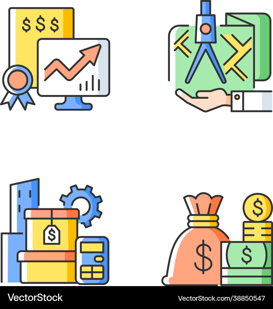 Assets management rgb color icon Royalty Free Vector Image