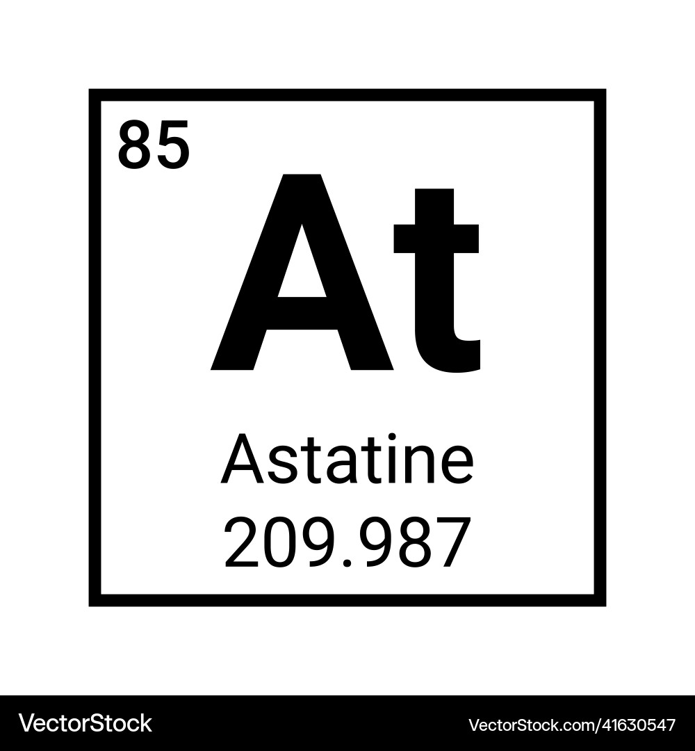 Astatine periodic table element icon chemical Vector Image
