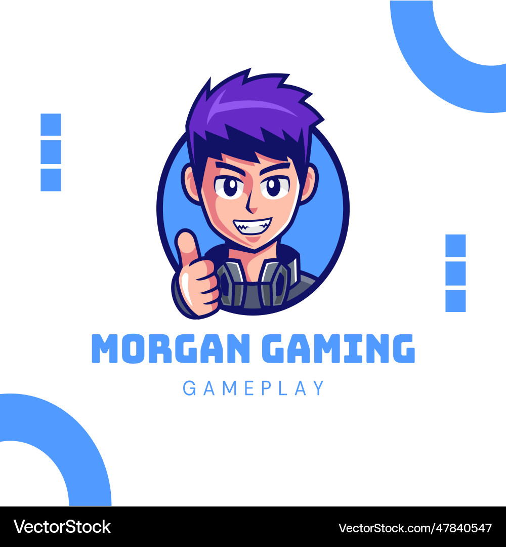 Blue gaming logo Royalty Free Vector Image - VectorStock